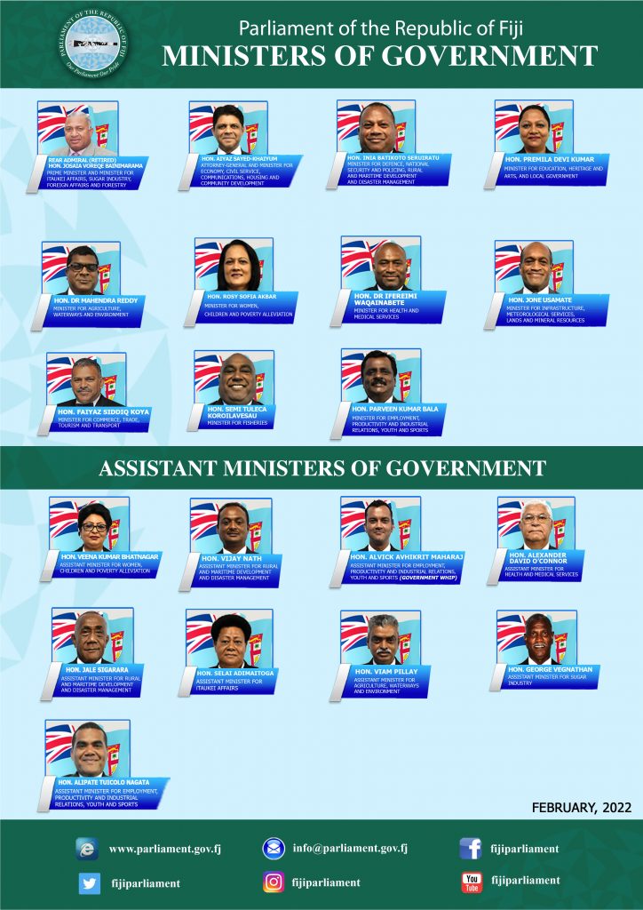 Ministers and Asst Ministers - Parliament of the Republic of Fiji